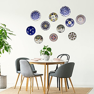 Hotop 12 Pcs Plate Hangers for The Wall 6, 8, 10 Inches Wall Invisible Heavy Duty Stainless Decorative Wire Plate Hangers Stainless with 12 Pcs Hooks with Nails for Indoor Decorative(Gold)