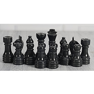 Radicaln Marble Chess Pieces Black & Multi Green 3.5 Inch King Figures Handmade 32 Chess Figures - Suitable for 16-20 Inch Chess Game - Board Games