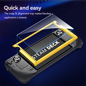 [2 Pack] iVoler Tempered Glass Screen Protector Designed for Steam Deck 7''2022 / Steam Deck OLED 7.4 '' 2023 with [Alignment Frame]Transparent HD Clear[Updated Version]Screen Protector for Steam Deck