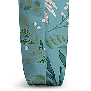 Green Botanical Fern Foliage & White Berry Floral Pattern Tote Bag