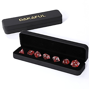 DAKAFUL DND Game Dice-Set Sharp Edges - Dungeons and Dragons Polyhedral Red Dice Set for D＆D RPG MTG Table Games D4 D6 D8 D10 D12 D20