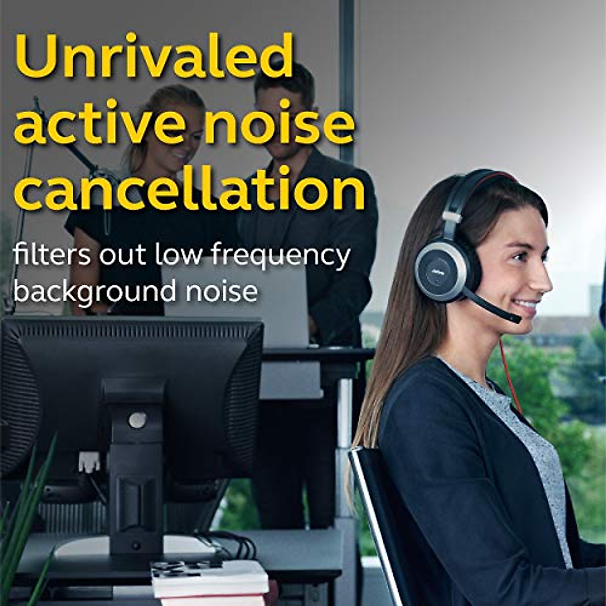 Jabra Evolve 80 UC Wired Headset Professional Telephone Headphones with Unrivalled Noise Cancellation for Calls and Music, Features World-Class Speakers and All Day Comfort