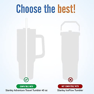 MLKSI Stainless Steel Straw Replacement for Stanley Cup Accessories, 4 Pack Reusable Straws with Silicone Tips and Cleaning Brush for Stanley Quencher 40oz & Simple Modern Tumbler with Handle