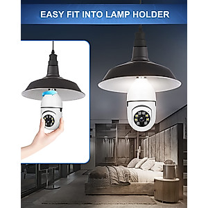 bluedery E27 360° Light Bulb Camera, 2.4GHz & 5G WiFi Security Cameras Wireless, 1080p Night Vision Home Security, Indoor Video Surveillance System, Motion Sensor Detection, Two-Way Audio-Talk