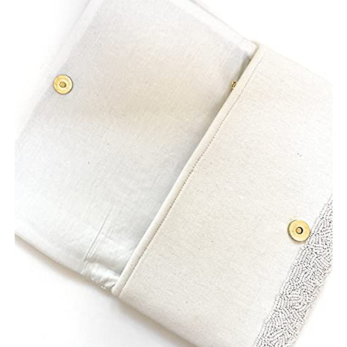 Generic BRIDE Gifts, Gifts for Bride, Wedding Gift, Bride To Be Gift, Bride Clutch Purse, Engagement Gift, Seed Beads Clutch, Bride Beaded Clutch, Bride Bag (Gold), White