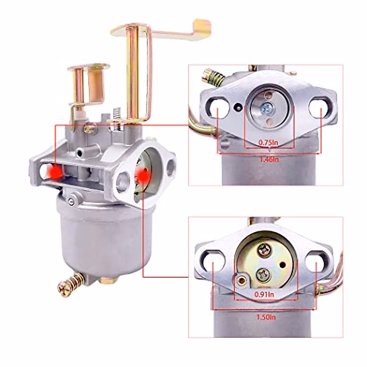 Aniro Moto Carburetor Compatible with Coleman CK100-S CT100U CC100X Mini Bike SK100 Go-Kart with Gaskets Fuel Line Filter Spark Plug