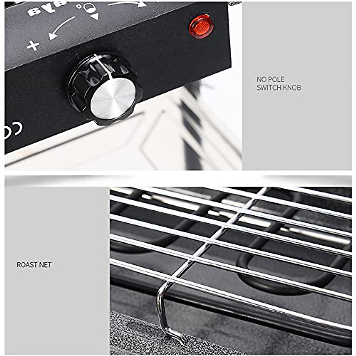 Charcoal and Electricity Dual-Purpose Barbecue Grill, Vertical Balcony Smoke-Free Barbecue Grill, Family Skewers Machine,Outdoor Cooking Camping Picnic