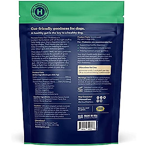 Honest Paws Probiotics for Dogs Made in USA - Dog Probiotic Powder with Prebiotic for Healthy Gut, Digestive and Immune Support - Digestive Enzymes with Chicken Flavor (30 Sticks)