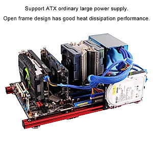 Mini ITX MATX ATX PC Test Bench DIY Open Air Frame Overclock Vertical Case Computer Mount Aluminum Chassis for HTPC Graphics Card/Games/Cooling