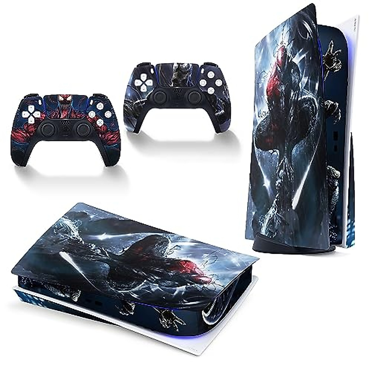 Vinyl Skins for PS5 Disc Version Console and Controller Decal Cover Skins Wraps Compatible with Playstation 5 Disc Version I Style