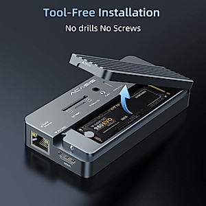 USB C Laptop Docking Station HDMI 4K60Hz with Nvme Enclosure, ACASIS 10-in-1 USB C Hub Multiport Adapter with HDMI, PD, Ethernet, SD/TF, 10G USB C/A Ports, Audio, Works for Mac/Dell/HP/Surface
