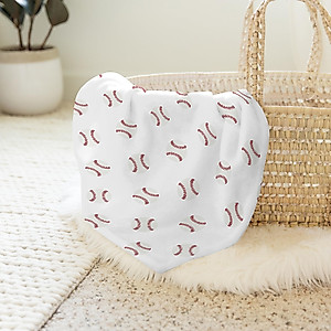 Sweet Jojo Designs Baseball Baby Boy Swaddle Blanket Jersey Stretch Knit for Newborn or Infant Receiving Security - Red and White Americana Sports