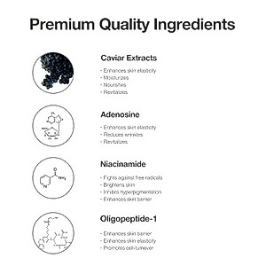Premium Anti Aging Caviar Protein Fluid, Anti Aging Facial Serum for Face and Neck with Caviar Extracts, High nutrition Serum, Caviar Extracts Serum, 50ml/1.69 oz