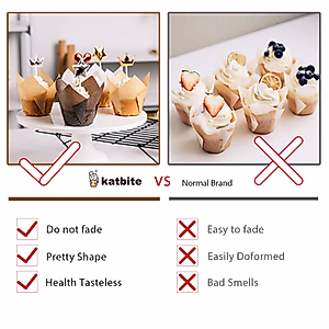 Katbite Tulip Cupcake Liners 200PCS Multicolor and Coffee & Muffin Baking Cupcake Liners Holders Baking Cups, Cupcake Wrapper for Party, Wedding, Birthday, Cupcake Liners