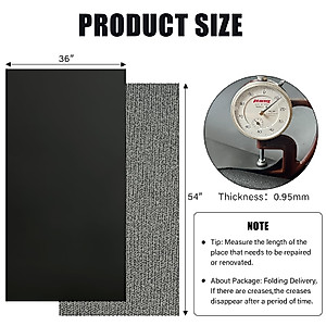 Faux Leather Fabric, 54"x36" Thick Durable Synthetic Upholstery Leather Vinyl, Soft Smooth Waterproof, Durable,Replacement Renovate for Wallets, DIY Projects, Furniture, Car Seats 1 Yard-Black