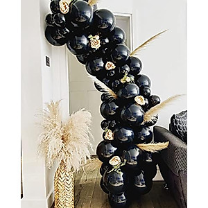 100PCS Black Balloons, 12 Inches Latex Party Balloons Matte Black Balloons, Black Balloon Garland for Birthday Party Decorations, Wedding, Graduation, Baby Shower, New Year Decor