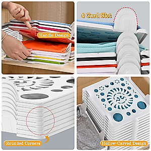 Accenter 10 Pack T Shirt Organizer Closet Organizer Durable Stackable Clothing Trays - Shirt Receipt Board Shirt Dividers File Organizer Clothes Organization System