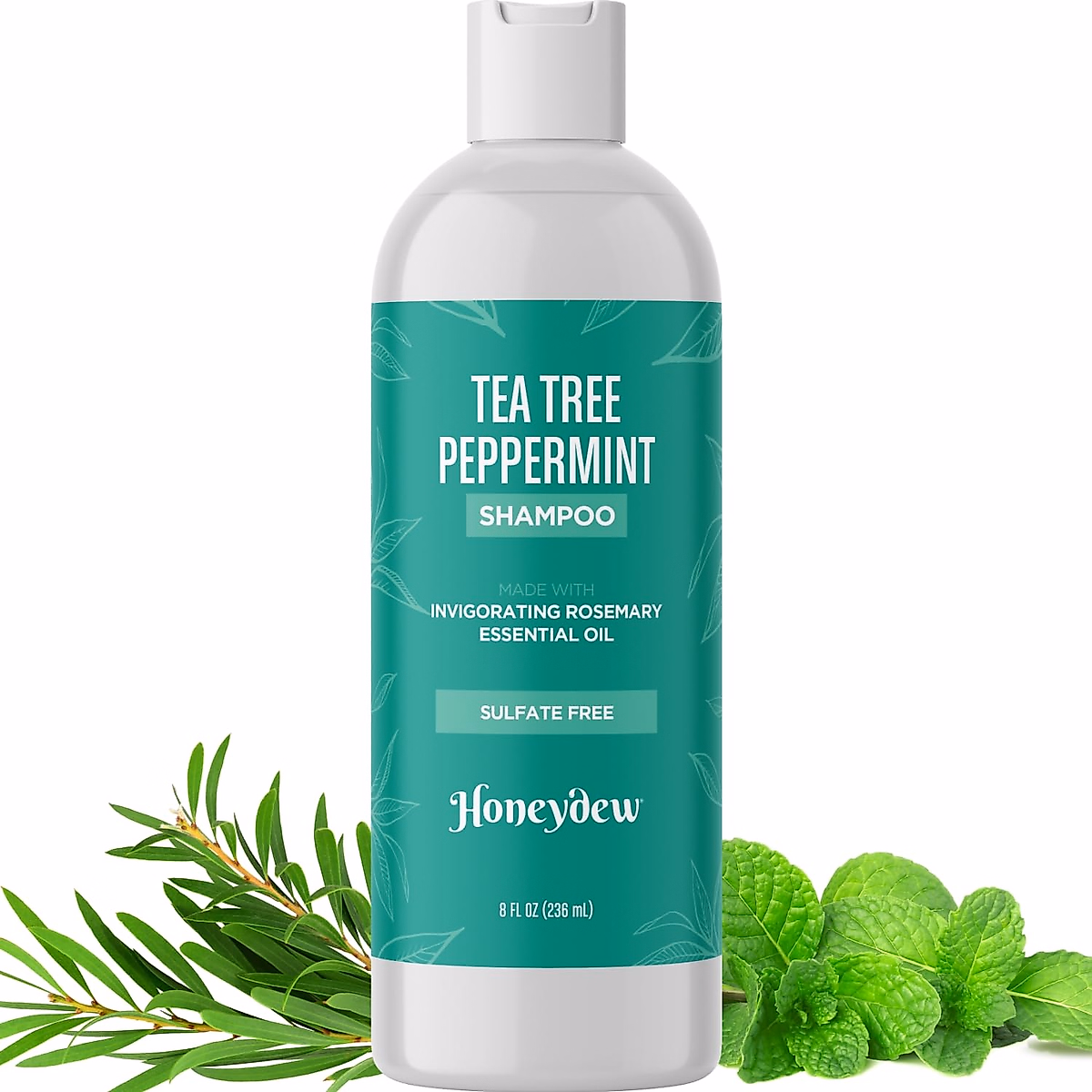 Invigorating Tea Tree Mint Shampoo - Rosemary Mint Shampoo for Oily Hair with Tea Tree Oil for Hair - Aromatherapy Clarifying Shampoo for Build Up Dry Scalp and Flakes with Essential Oils for Hair