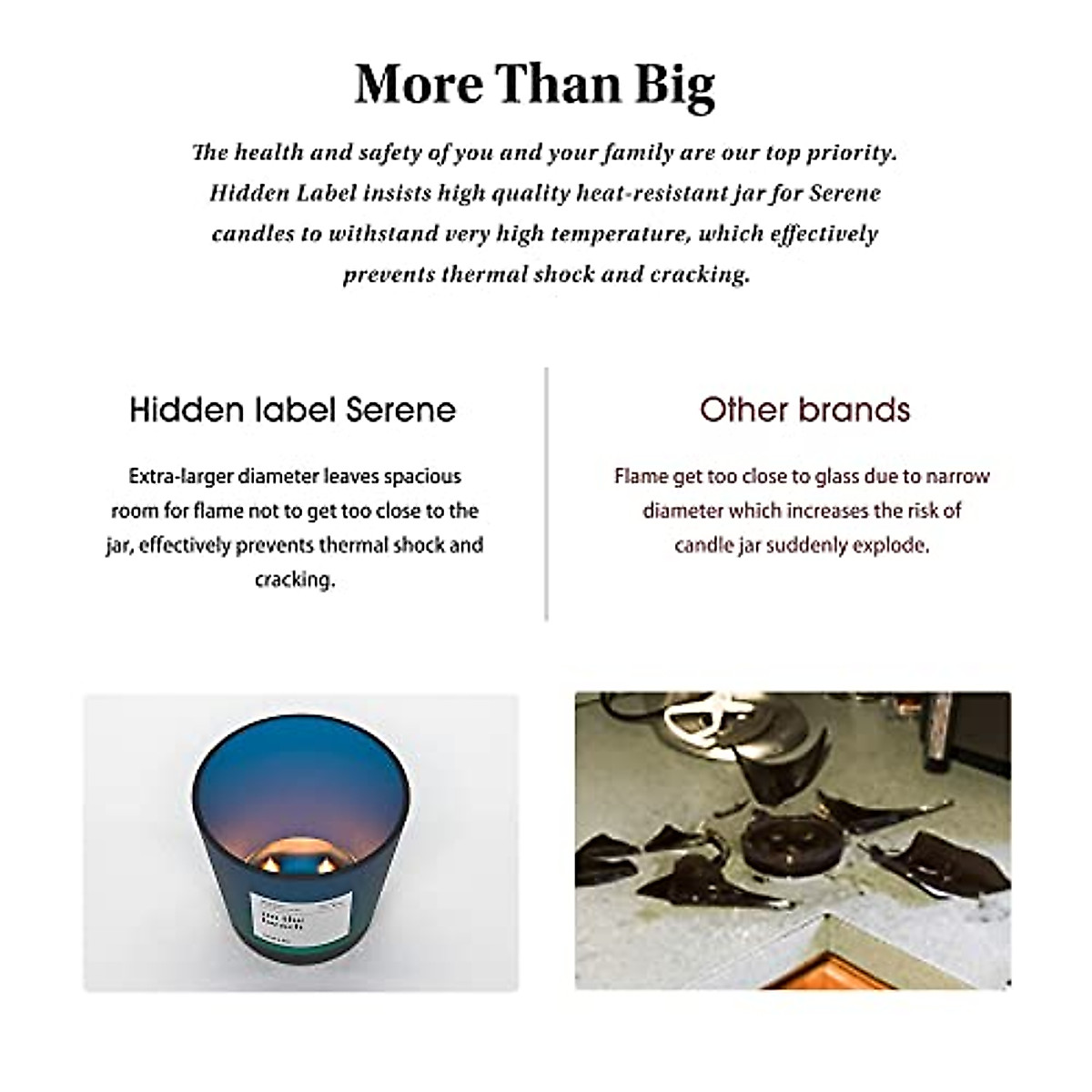 Hidden Label Large Scented Candle, Vanilla Butter Cake, 30oz 3 Wick Huge Candle, Serene Collection Slow Burn Natural Soy Candles for Home Scented