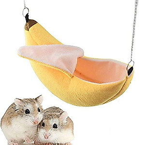 Banana Hamster Hammock Soft Bed Small Pet House Animals Hamster Hanging House Cage Nest for Guinea Pig Rat Chinchilla Hedgehog Rat Small Bird Pet