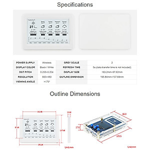 Waveshare 7.5inch NFC e-Paper Eval Kit Bundle with 7.5inch NFC-Powered e-Paper ST25R3911B NFC Board Micro Card 16GB Micro Card Reader USB-A to Micro-B Cable(5 Items)