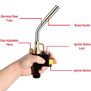 TS8000 Propane Torch Head by Wadoy, High Intensity Trigger-Start Soldering Torch Compatible with MAPP/Propane for Soldering, Brazing, Welding, Searing Steak, Map Gas Propane Torch Head