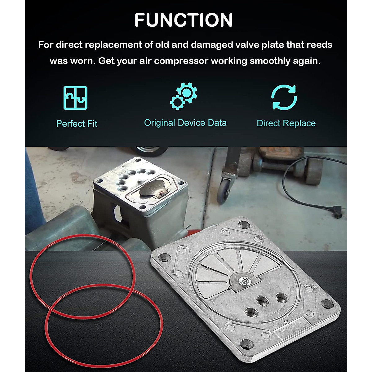 ZAC0032 Compressor Valve Plate Assembly Kit Fit for Craftsman, Dewalt, Porter Cable, DeVilbiss, Black & Decker Oil-less Air Compressors Valve Plate Replacement DAC-280 AC0032 889119 Valve Plate
