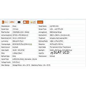 SHP 17 Inch LCD Panel LQ170E1LG21 with Full kit of Driver Board