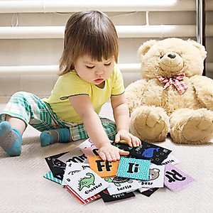 The Peanutshell Baby Soft Alphabet Flash Cards – Cloth ABC Book Cards for Babies & Toddlers, 26 Fabric Tiles, Infant to 36 Months Baby Books, Soft Alphabet Cards, Soft Alphabet Cards with Bag