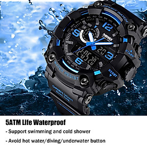 Gosasa Men's Watches Multi Function Military S-Shock Sports Watch LED Digital Waterproof Alarm Watches