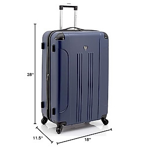 Travelers Club Chicago Hardside Expandable Spinner Luggages, Navy Blue, 5 Piece Set, TCL-77995-410
