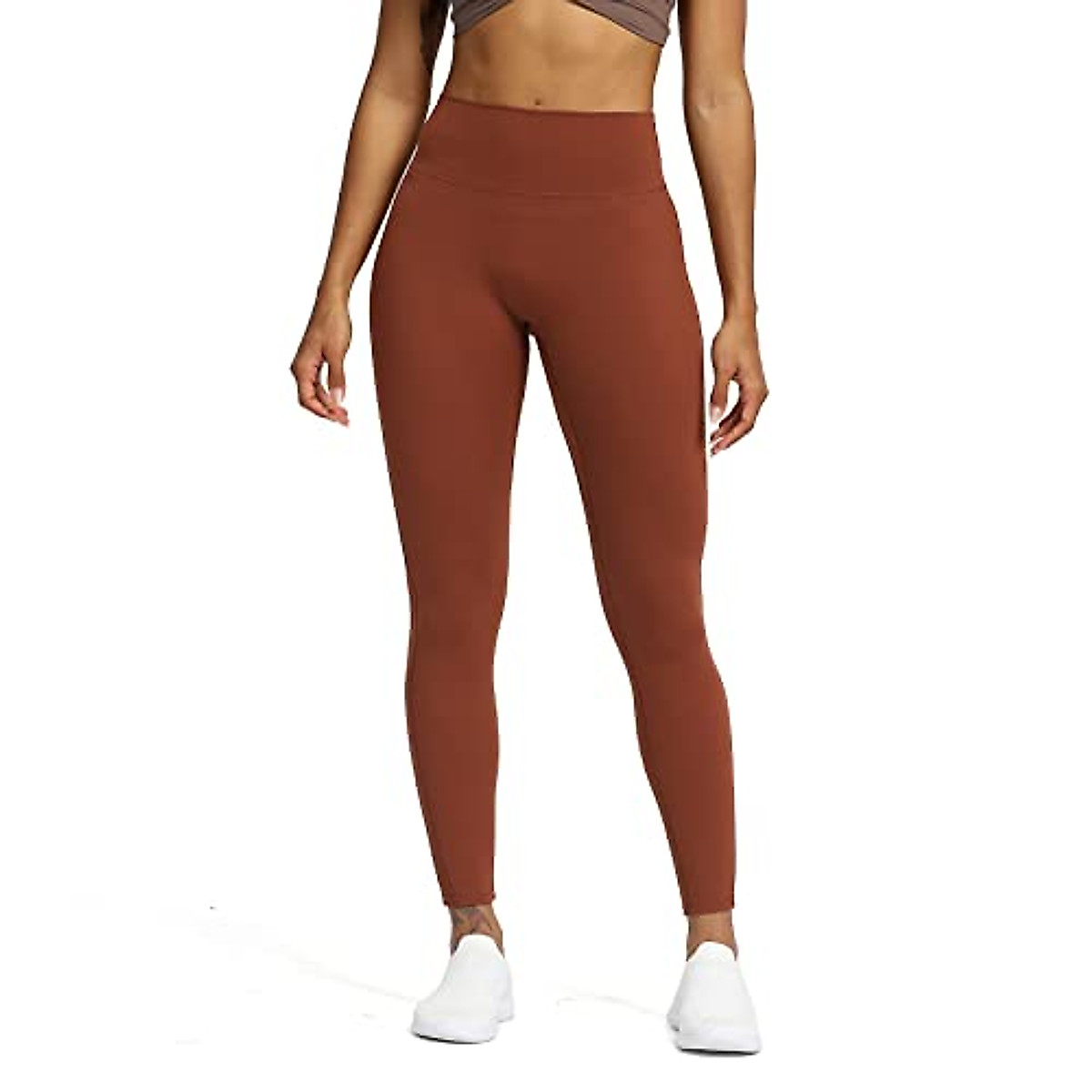 Aoxjox High Waisted Workout Leggings for Women Compression Tummy Control Trinity Buttery Soft Yoga Pants 26" (Cherry Mahogany, Large)