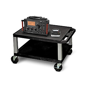 H Wilson Luxor 16"H AV Cart - Two Shelves - Black Legs