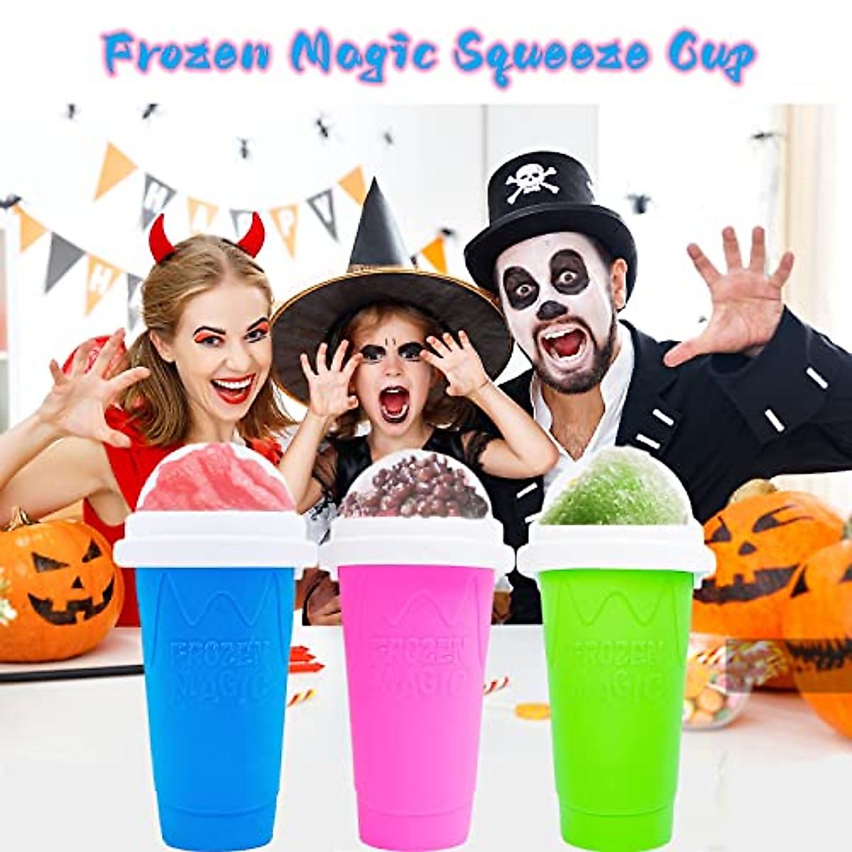 Frozen Magic Slushy Maker Cup,TIK TOK Quick Frozen Smoothies Cup,Slushy Squeeze Cup Slushie Maker Cup Ice Cup,Cool Stuff Ice Cream Maker for Kids Teens Family