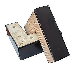 Btibpse 2 Inch Wooden Sofa/Bed Riser L Shaped Wood Furniture Legs/Couch Legs/Replacement Sofa Feet/Dresser Leg Set of 4 (L-Shaped, Black)