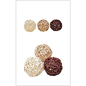 Pemalin Natural Decorative Wicker Rattan Balls- Vase Filler, House Ornament, Christmas Tree Garden Wedding Party Coffee Table Decoration,Craft DIY, Parrot, Bird Toys Balls.