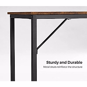 VASAGLE 39-Inch Computer Writing Desk, Home Office Small Study Workstation, Industrial Style PC Laptop Table, Steel Frame, 39.4, Rustic Brown + Black