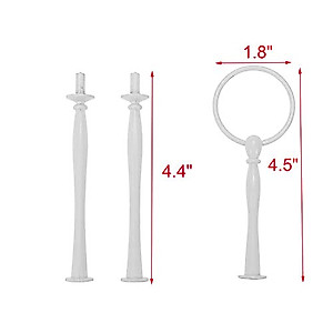 Geesatis 4 Set Cake Stand Fitting 3 Tier Cake Plate Stand Handle Mold Crown Hardware Holder for DIY Wedding and Party Making Cupcake Serving Stand, White