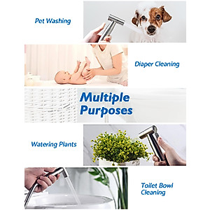 BRITULIF Handheld Bidet Sprayer for Toilet, Jet Sprayer for Toilet Muslim Shower, Adjustable Cloth Diaper Sprayer Bidets Attachment for Toilet, Toilet Sprayer with Bidet Hose for Feminine Wash