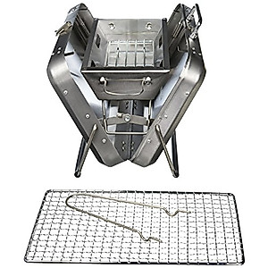 Kikkerland BQ01 Portable BBQ Suitcase, Silver