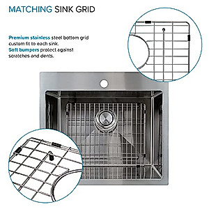 Transolid LSA3-252212-BS 25-in x 22-in Dual-Mount Laundry/Utility Sink Kit in Brushed Stainless