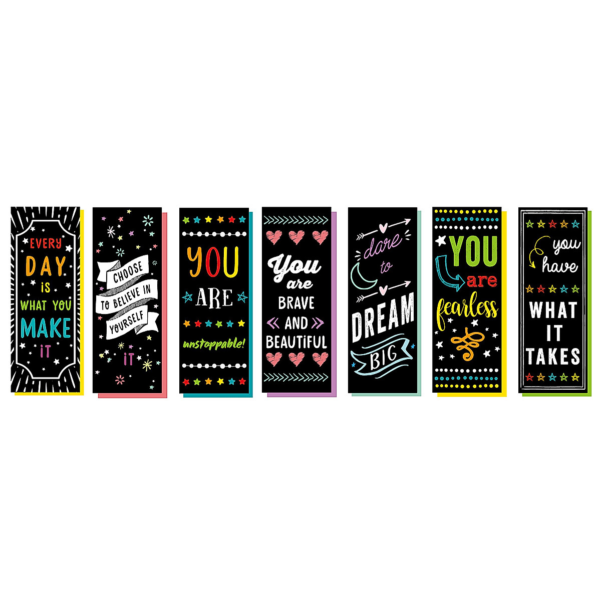 Iconikal Motivational Encouraging Inspirational Bookmarks, 100-Count