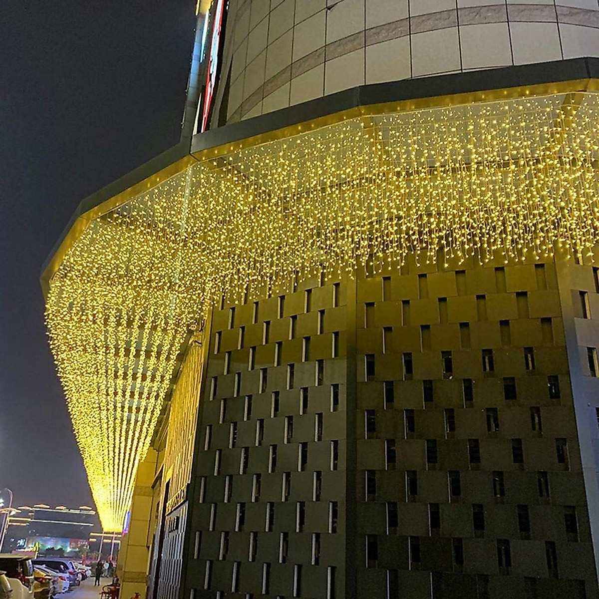 ZIMINGU Icicle Diwali Lights Outdoor, Christmas Hanging Window Curtains Dangling 13FT 96LEDs 8 Modes Weeping Willow Ceiling Fairy String Lights for Indoor Decorations, Warm White 4M