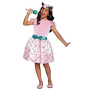 Disguise Pokemon Jigglypuff Costume Dress for Girls, Children's Character Outfit, Kids Size Medium (7-8) Pink (105469K)