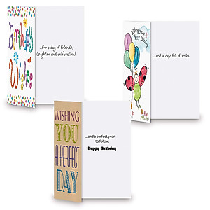 Mega Birthday Greeting Cards Value Pack - Set of 40 (20 designs), Large 5" x 7", Birthday Cards with Sentiments Inside, White Envelopes