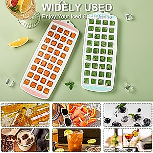Small Ice Cube Trays with Lid - Mini Ice Trays for Freezer with Lid, ZDZDZ 2 Pack Easy-Release Tiny Ice Trays - Make 72 Ice Cube,Stackable Ice Mold Set for Iced Coffee Whiskey Beverages Cocktails