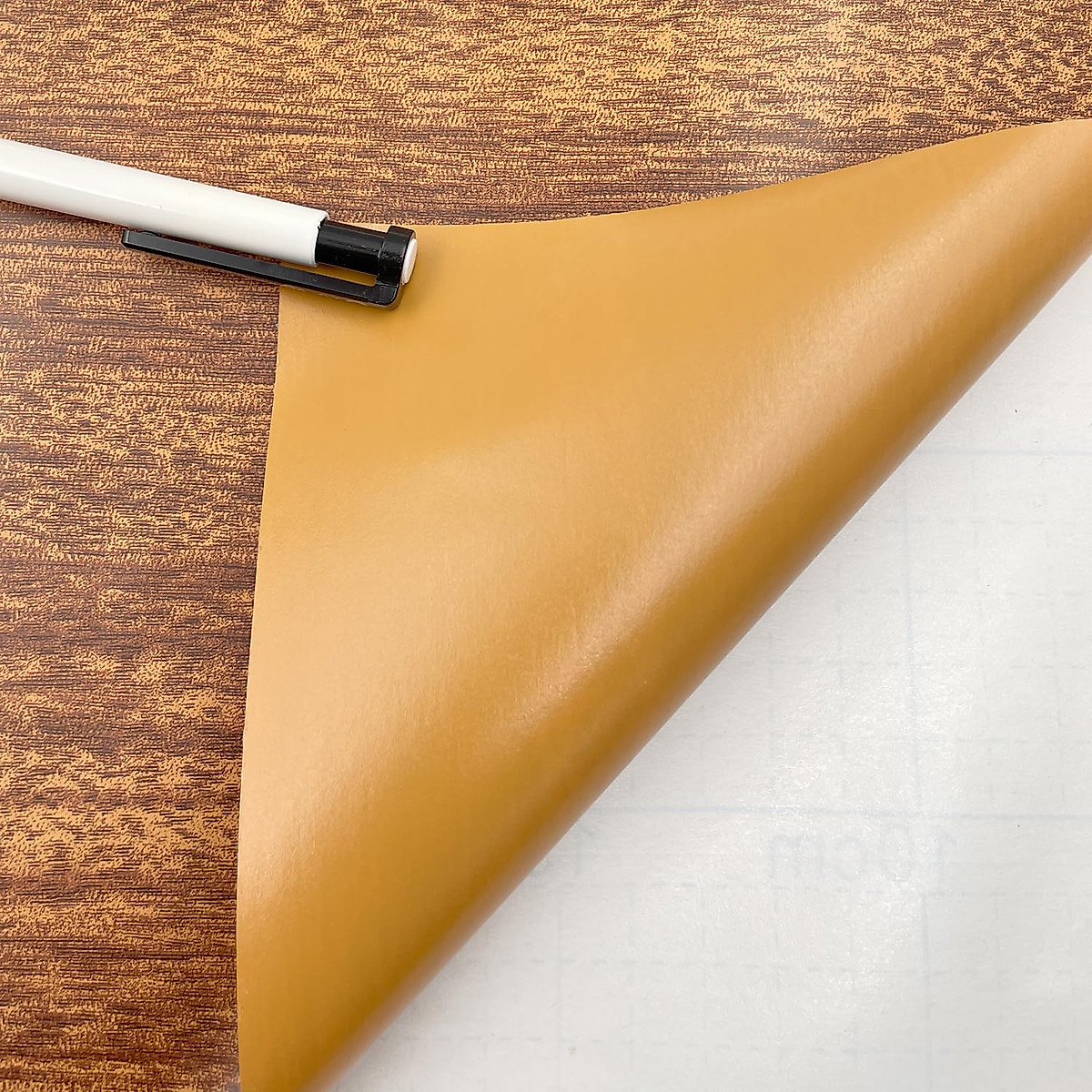 Yifely Brown Wood Textured Vinyl Drawer Paper Self-Adhesive Shelf Liner Countertop Sliding Door Sticker 17.7 Inch by 9.8 Feet