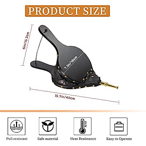 EsLuker.ly Fireplace Bellows Indoor 15.5" x 7", Wood Air Blower with Hanging Strap Cast Nozzle Hand Bellow Pump for Fire Pit Wood Stove BBQ Outdoor Camping (Black)