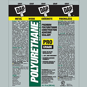 Dap 18814 Adh Slnt Gray Polyurethane Sealant, 10.1 oz