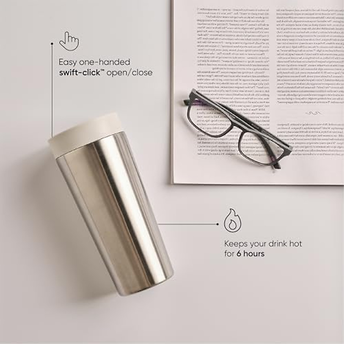 Circular & Co Stainless Steel Coffee Cup - 12oz - Insulated Reusable Travel Mug - Made from Recycled Stainless Steel - 100% Leakproof Coffee Mug - Fully Lockable - Insulated for 6 Hours